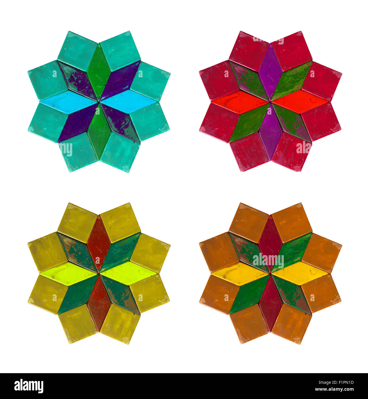 Collection of colorful coasters isolated on white Stock Photo - Alamy