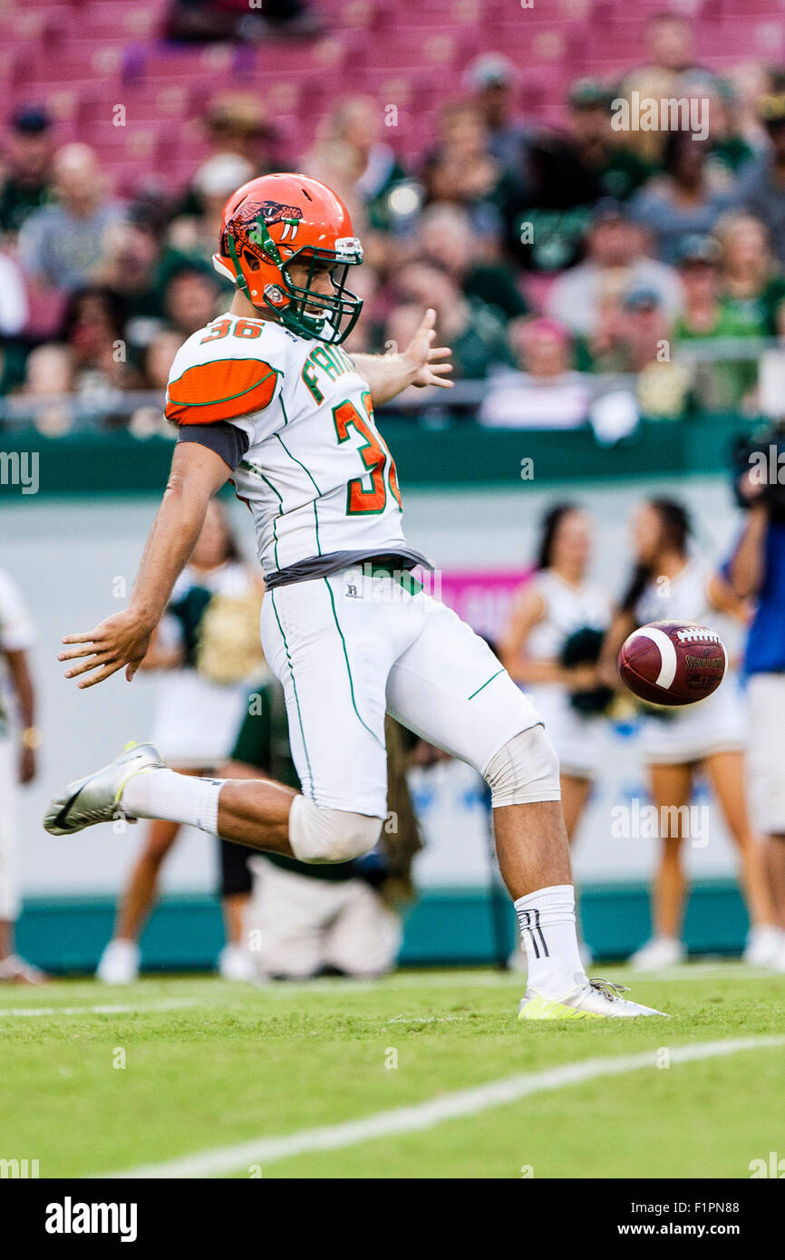 September 5, 2015: Florida A&M Rattlers place kicker Colby Blanton #36 ...