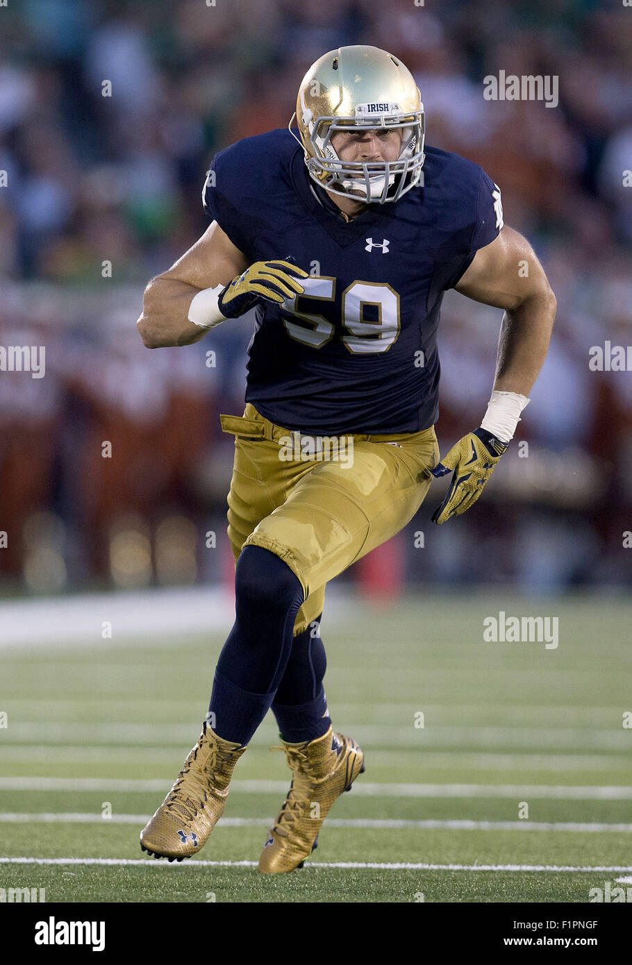 South Bend, Indiana, USA. 05th Sep, 2015. Notre Dame linebacker Jarrett ...