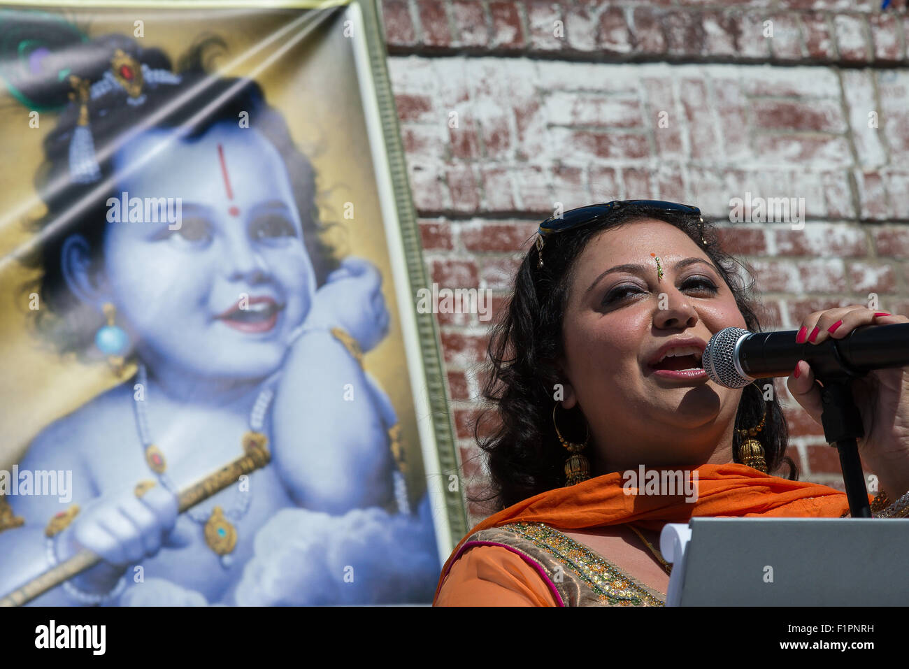 Glen Oaks, United States. 05th Sep, 2015. Deepa Talwar, the MC for the ...