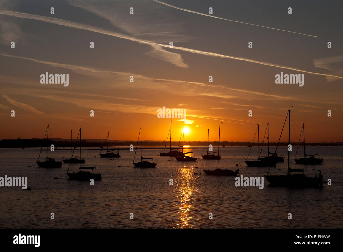 Beautiful sunrise over Langstone Harbour, viewed from Hayling Island ...