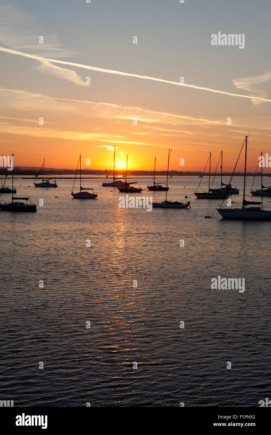 Beautiful sunrise over Langstone Harbour, viewed from Hayling Island ...