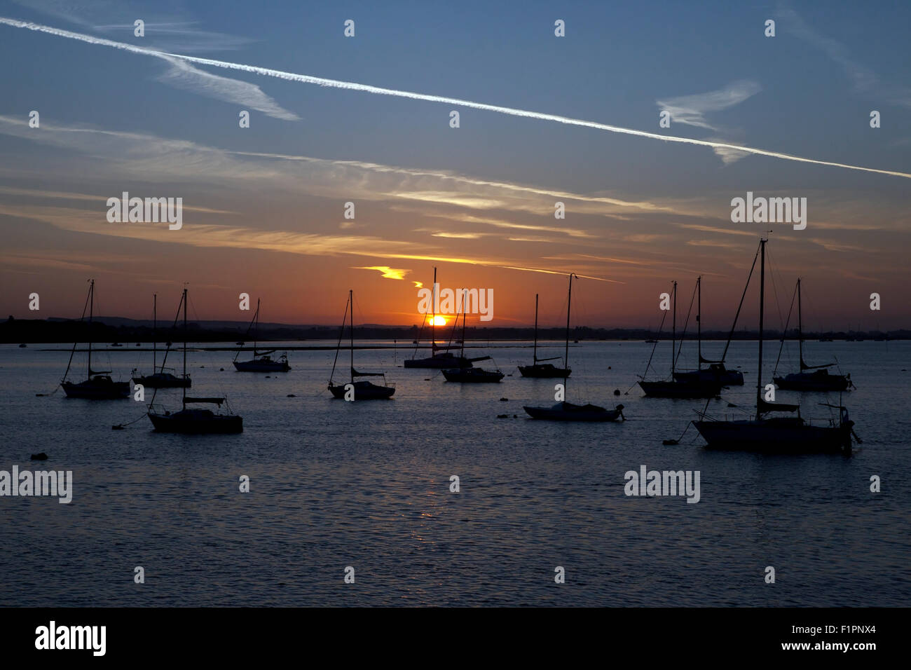 Beautiful sunrise over Langstone Harbour, viewed from Hayling Island ...