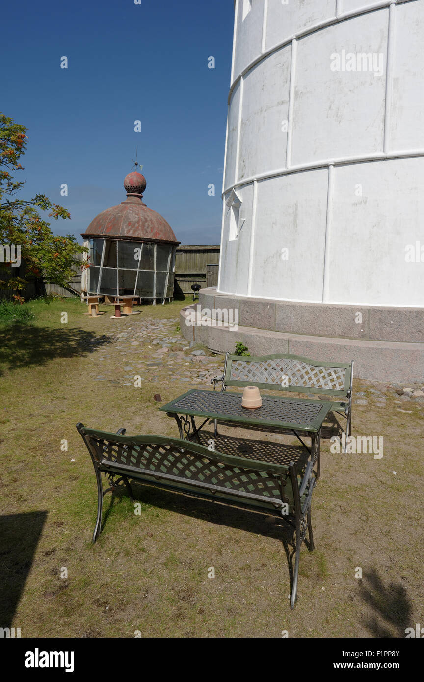 Tahkuna lighthouse yard where old dome and the cafeteria benches are ...