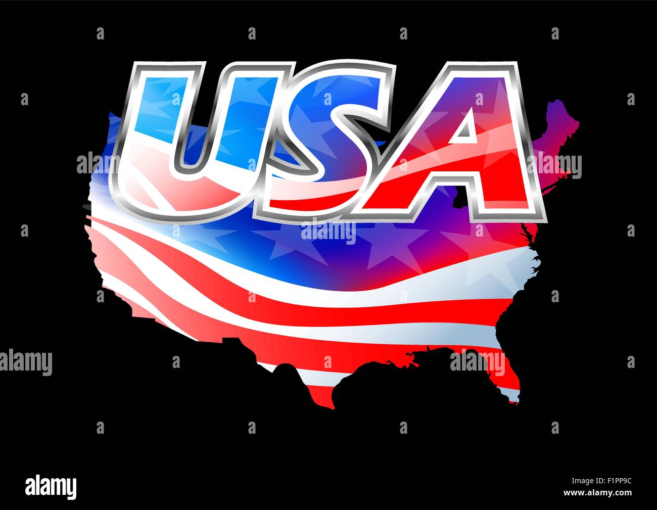 USA American flag on black background Stock Vector Image & Art - Alamy