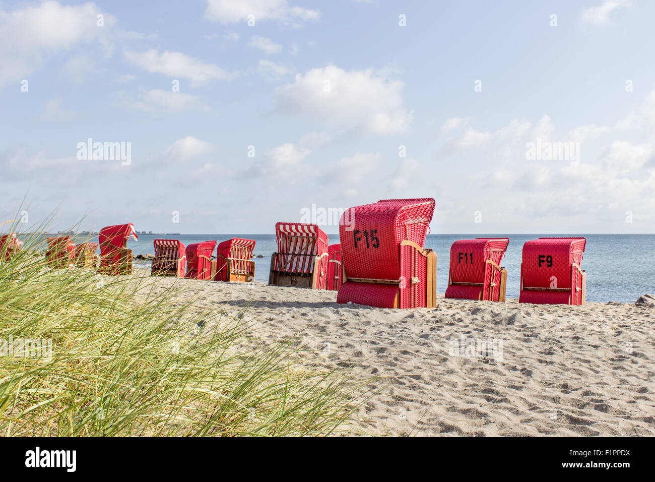 Red beach chair ocean hi-res stock photography and images - Alamy