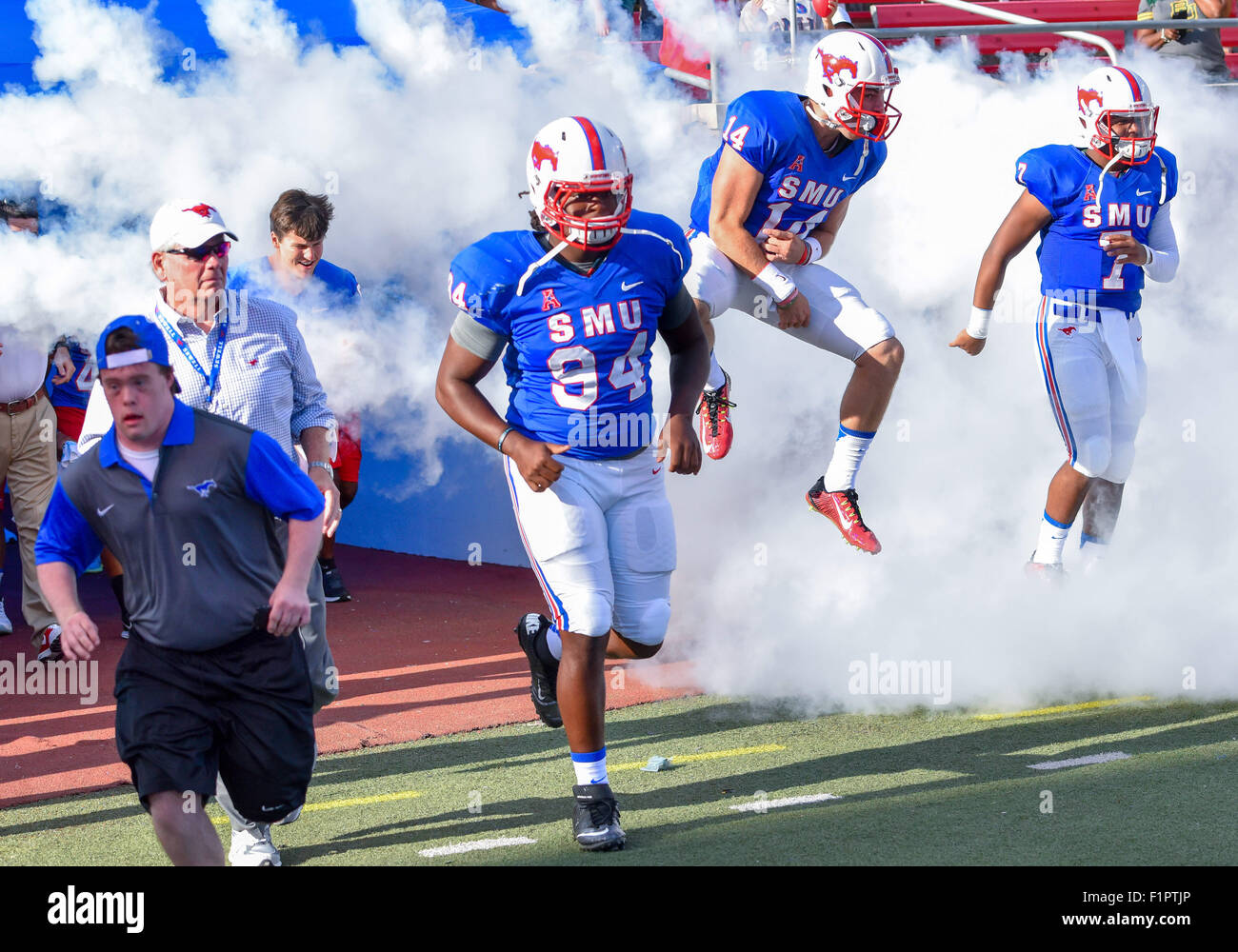 September 4th, 2015:.Southern Methodist Mustangs defensive lineman ...