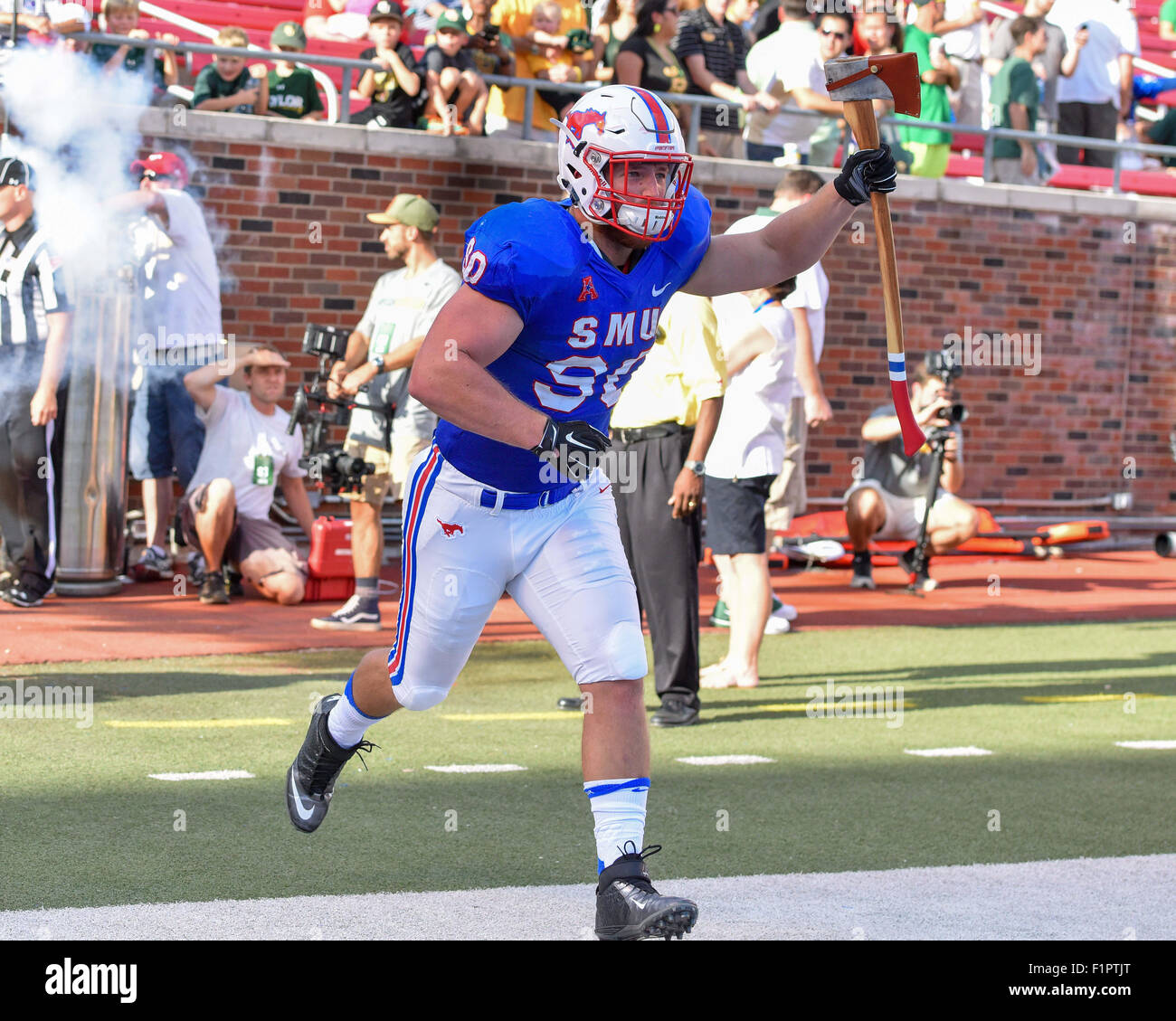 September 4th, 2015:.Southern Methodist Mustangs defensive end Zach ...