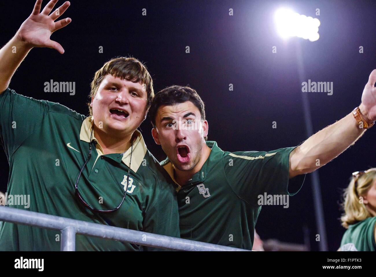 September 4th, 2015:.Baylor Bears fans cheer during an NCAA Football ...