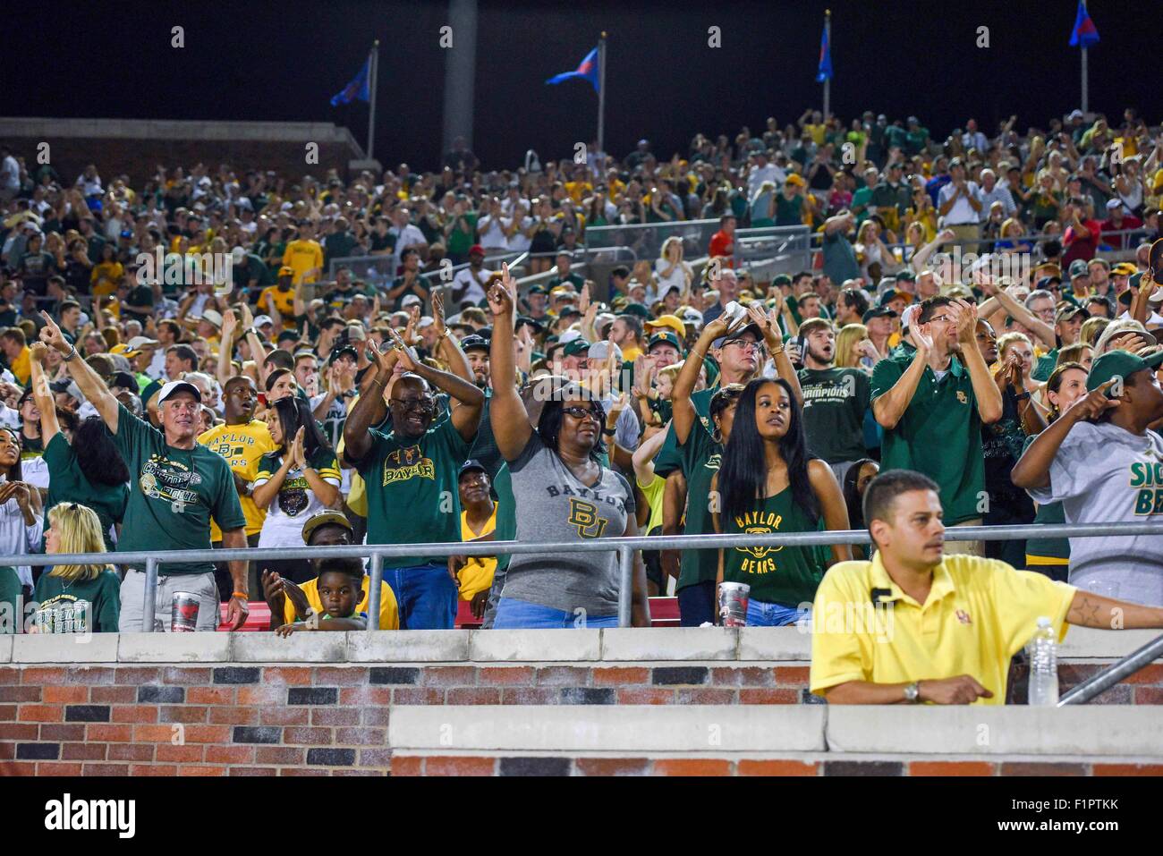September 4th, 2015:.Baylor Bears fans cheer during an NCAA Football ...
