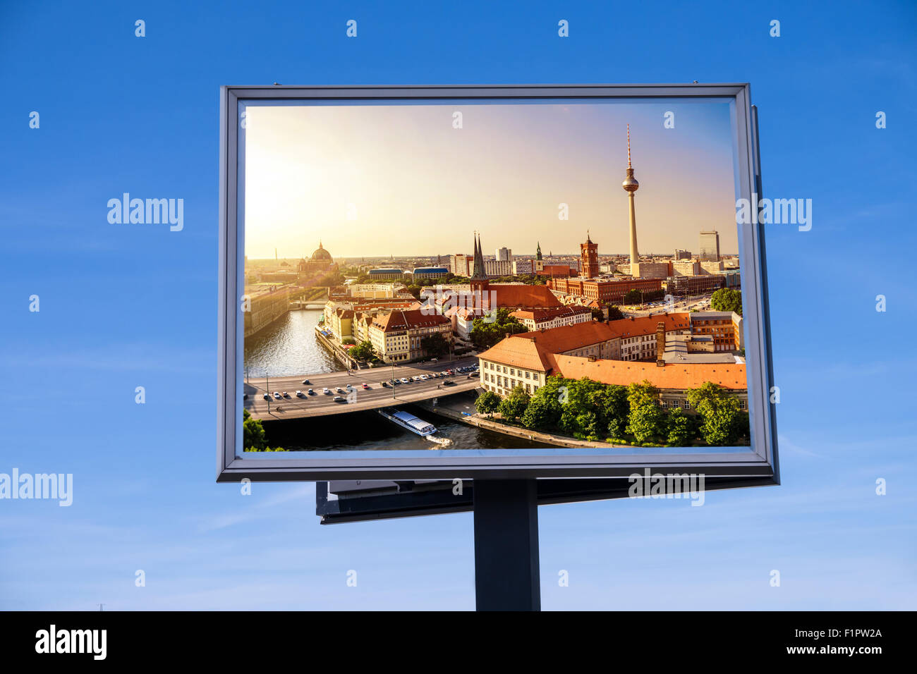 Berlin view on billboard Stock Photo - Alamy