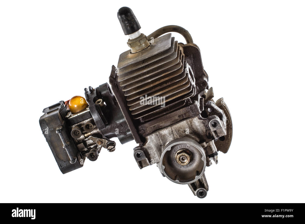 Old gasoline engine, isolated on white background Stock Photo - Alamy