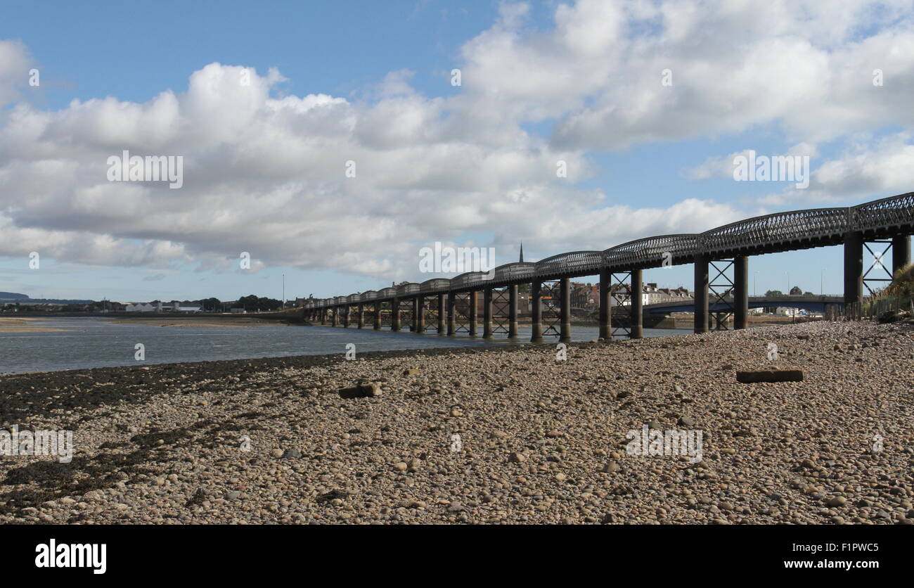 Bridge over Montrose Basin at low tide Scotland August 2015 Stock Photo ...