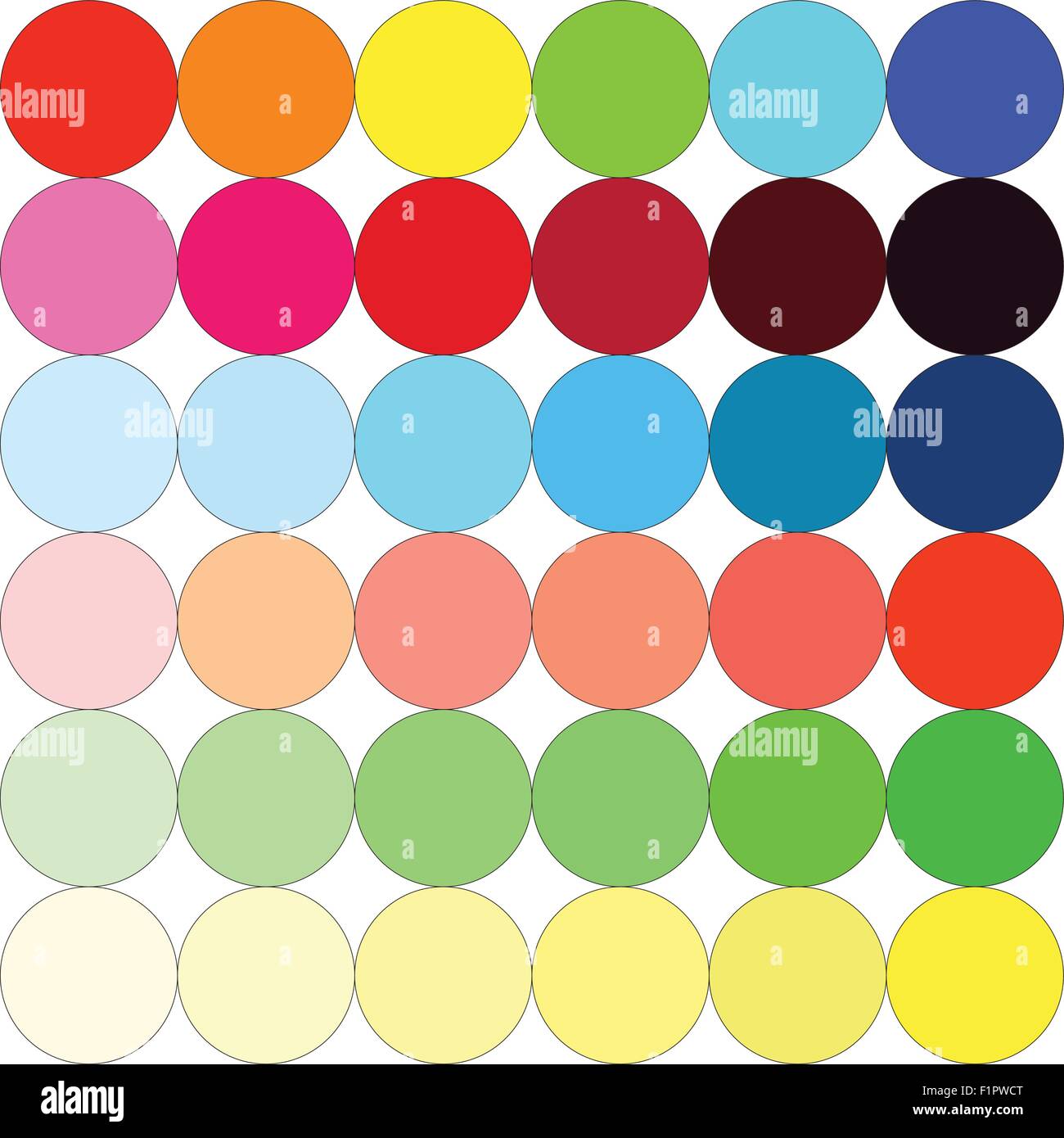 Set of colorful circles isolated on white background Stock Vector Image ...