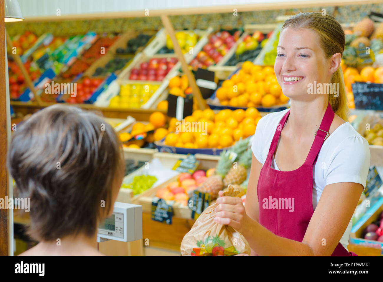 Fruit section of a local shop Stock Photo - Alamy