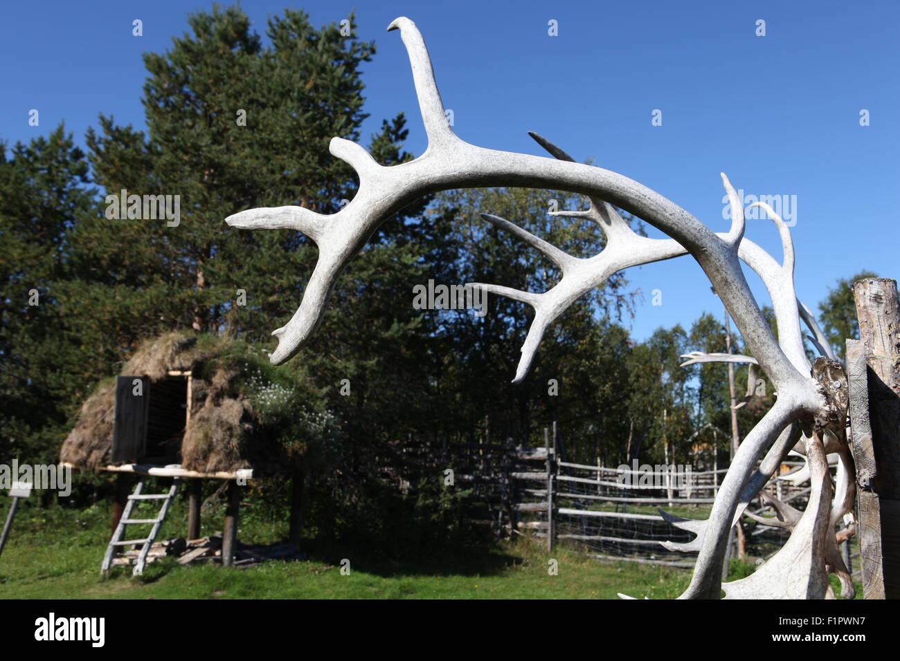 Nutti Sami Siida, Sami museum in Jukkasjarvi, near Kiruna, Sweden Stock ...