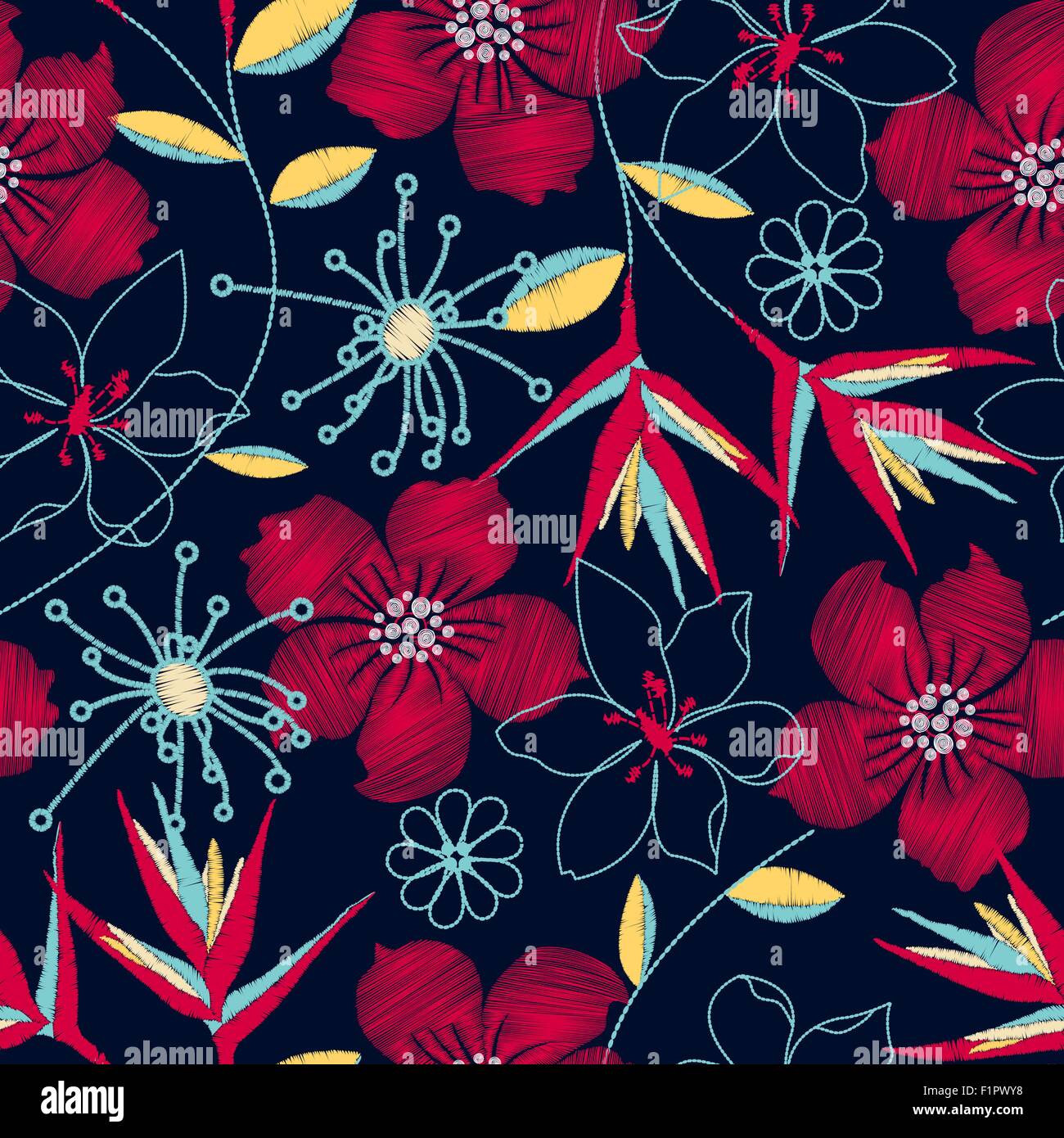 Hawaiian embroidery Stock Vector Images - Alamy