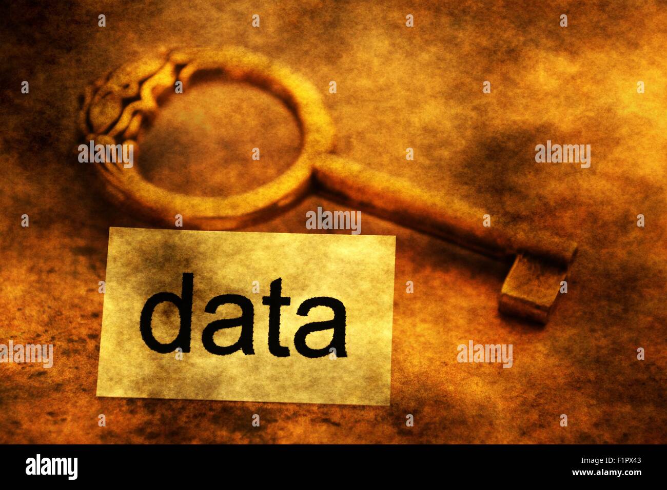 Old key and data tag Stock Photo - Alamy
