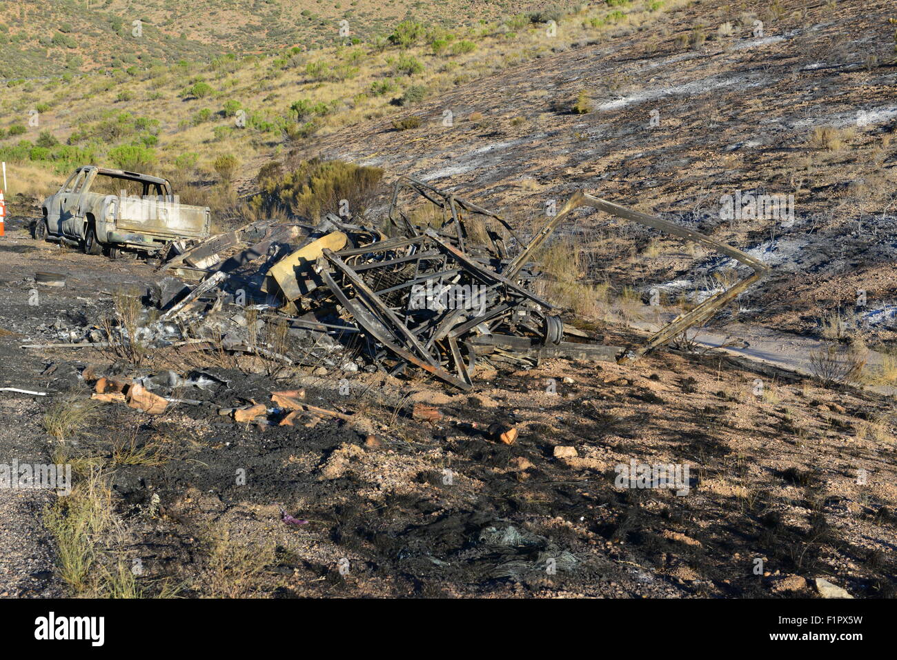 A devastating car crash in the desert of Arizona Stock Photo - Alamy
