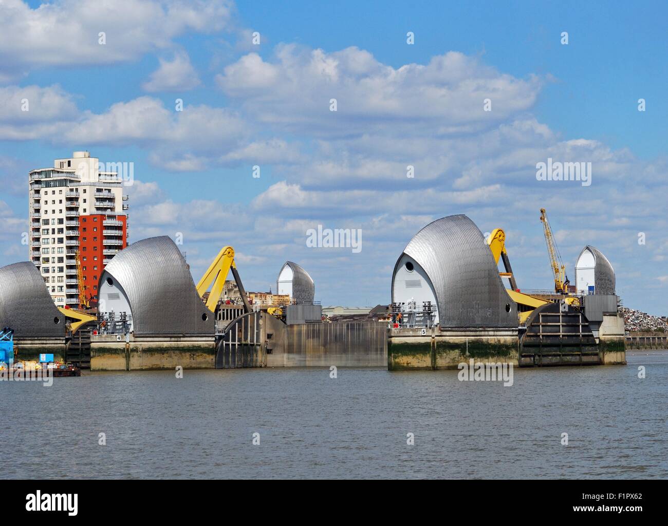Thames barrier (River Thames flood barrier), London, England, UK ...