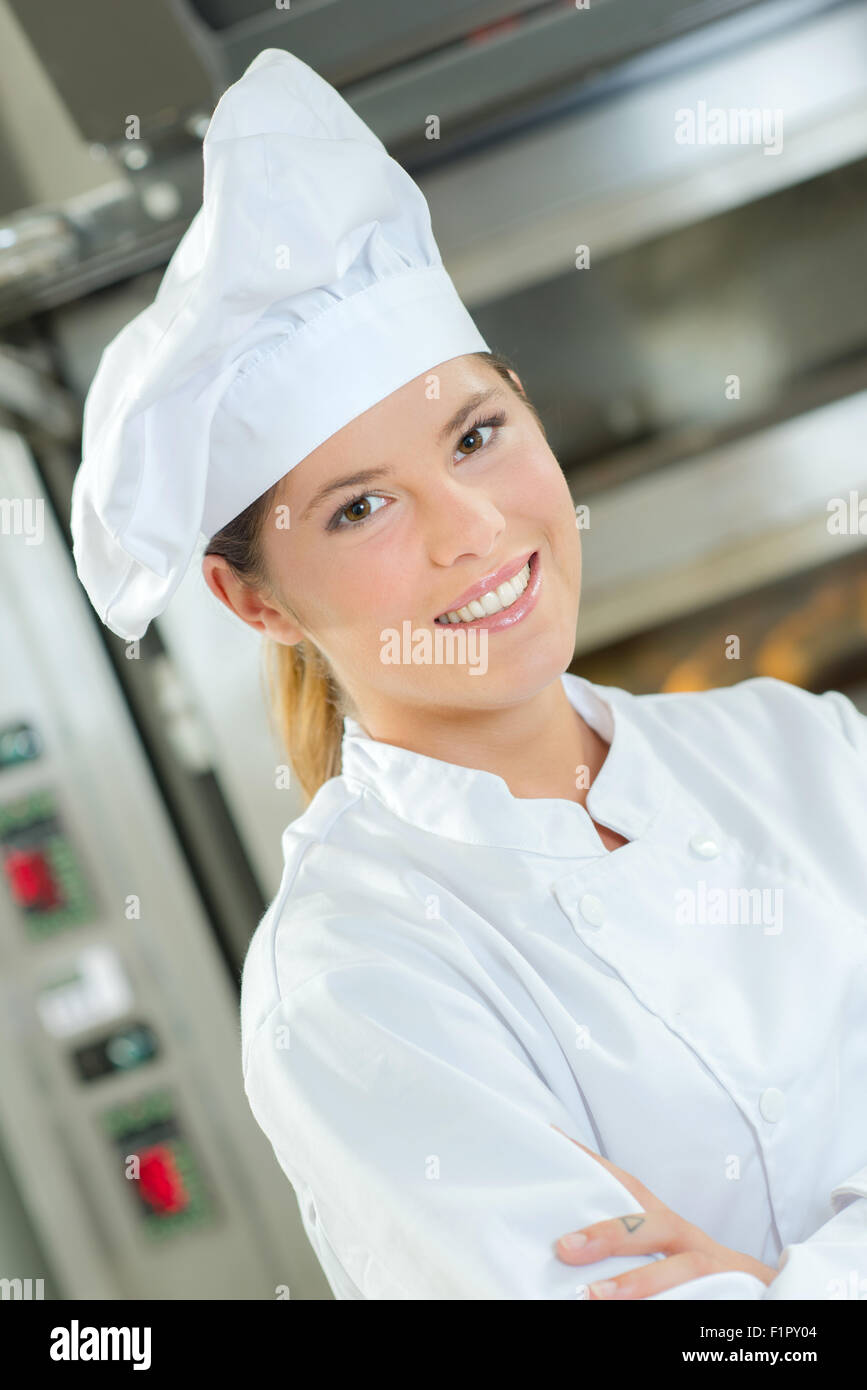 Young female chef Stock Photo - Alamy