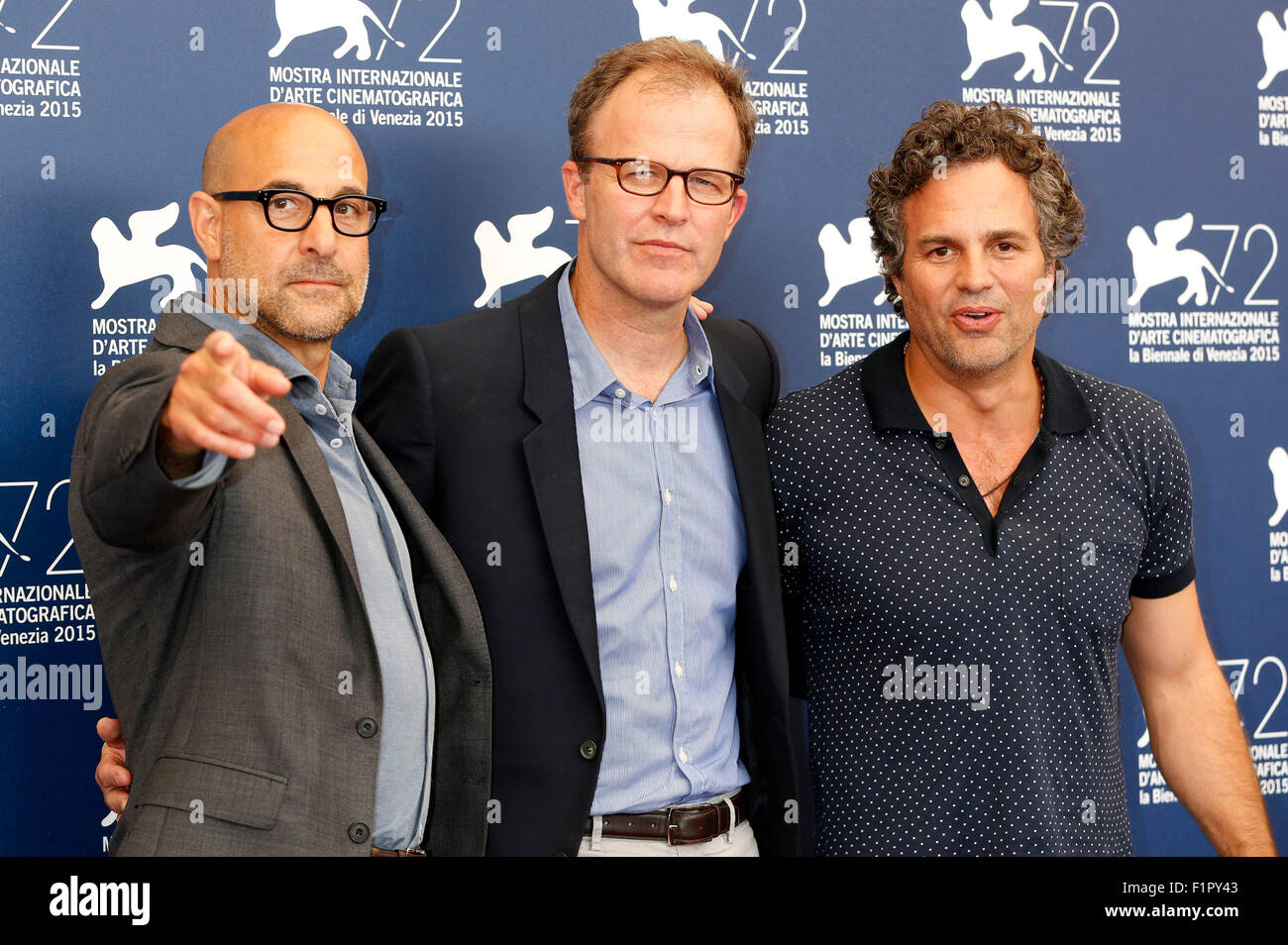 Stanley Tucci, Thomas McCarthy and Mark Ruffalo during the 'Spotlight ...