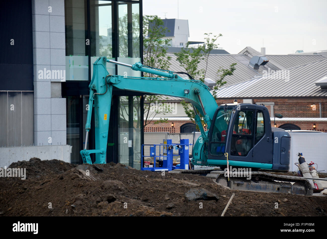 Backhoe Machinery at Construction Site in Kobe, Japan Stock Photo - Alamy