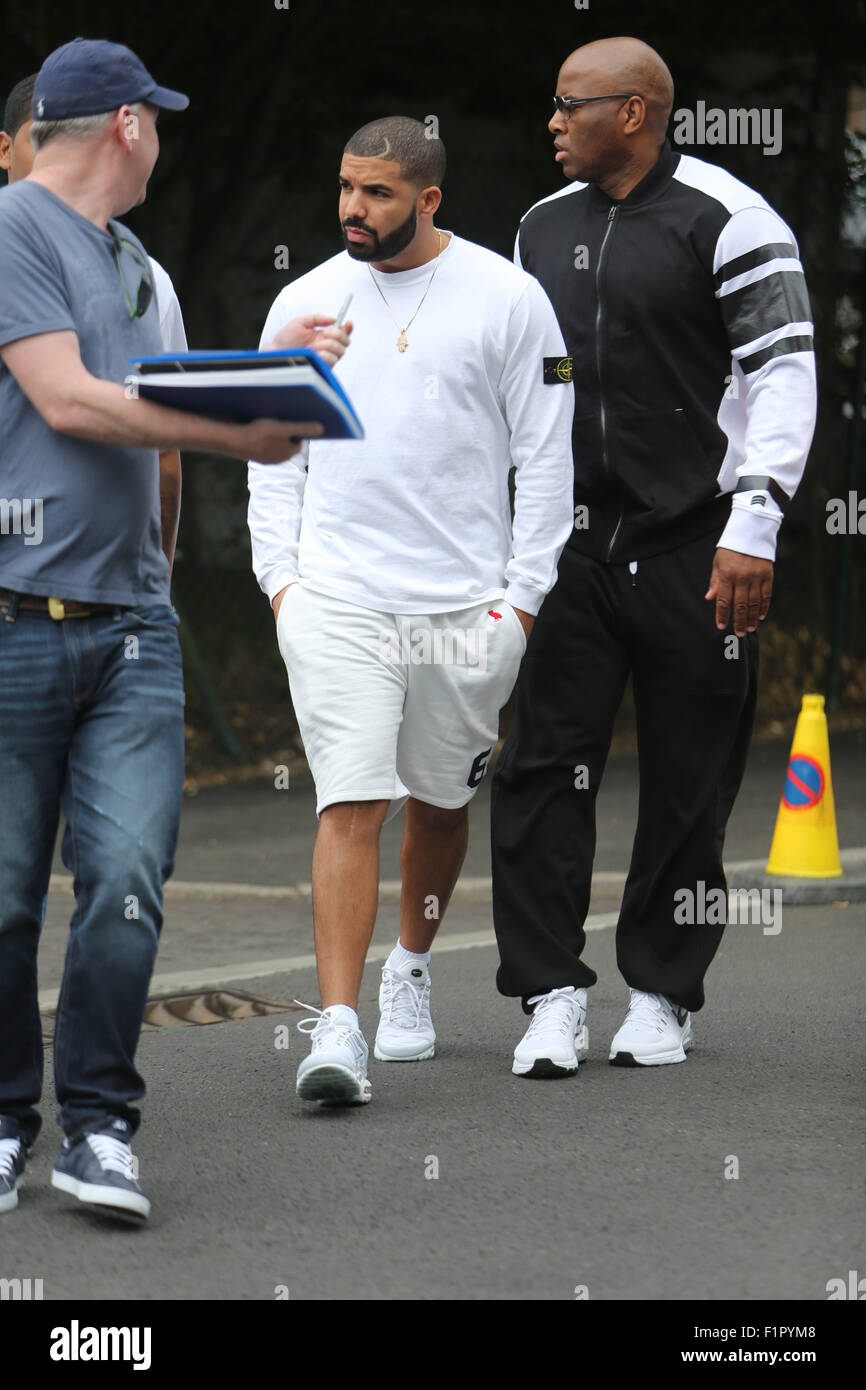 Drake outside Wimbledon today Featuring: Drake Where: London, United ...