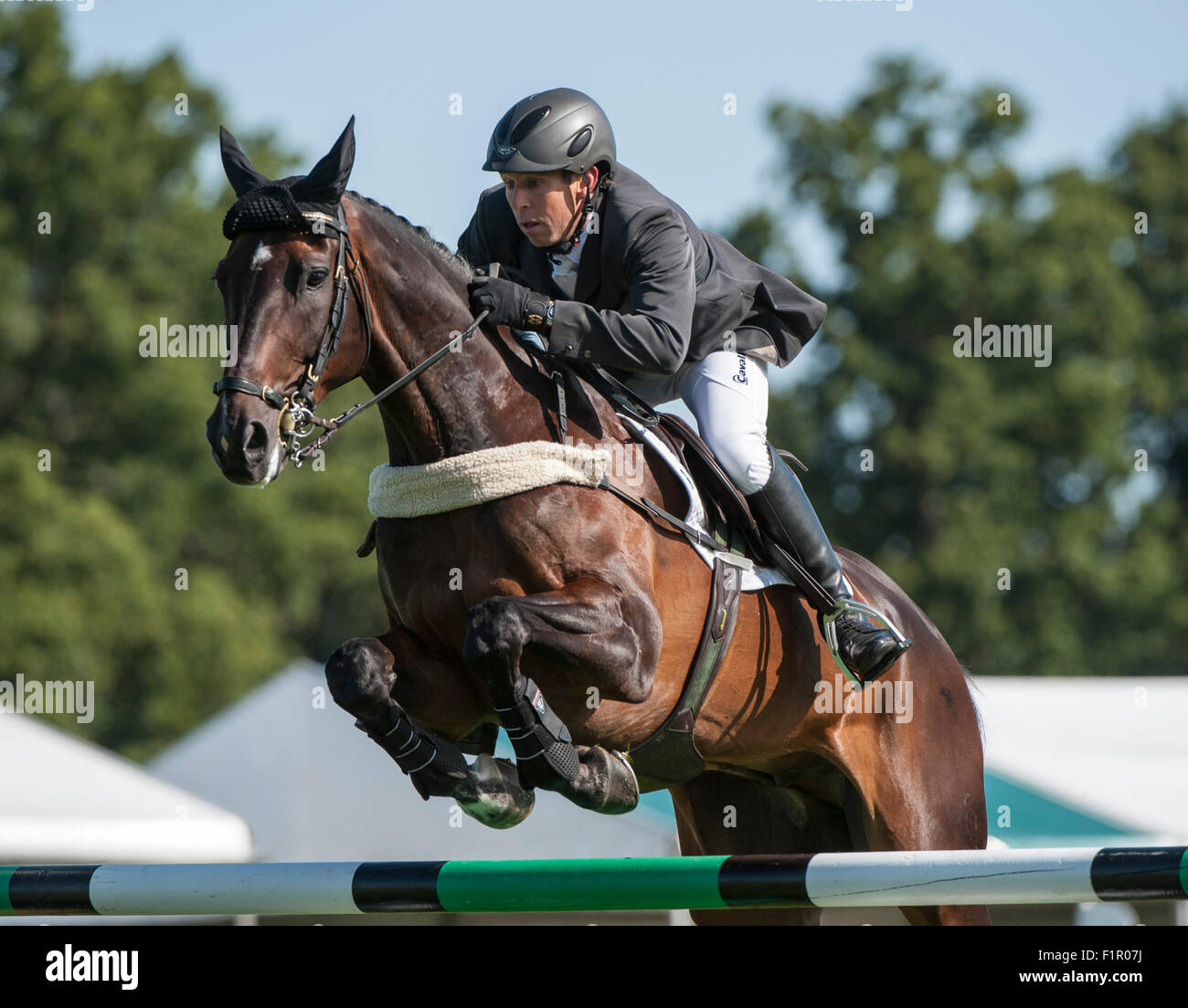 Stamford, UK. 6th September, 2015. Sam Griffiths (AUS) riding Happy ...