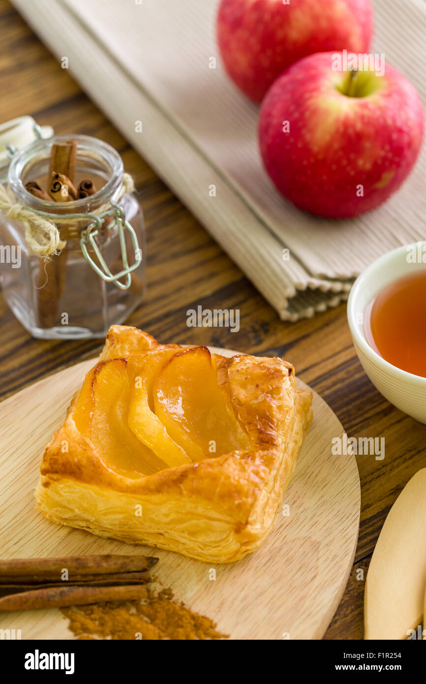 Apple turnover puff pastry for tea break Stock Photo - Alamy
