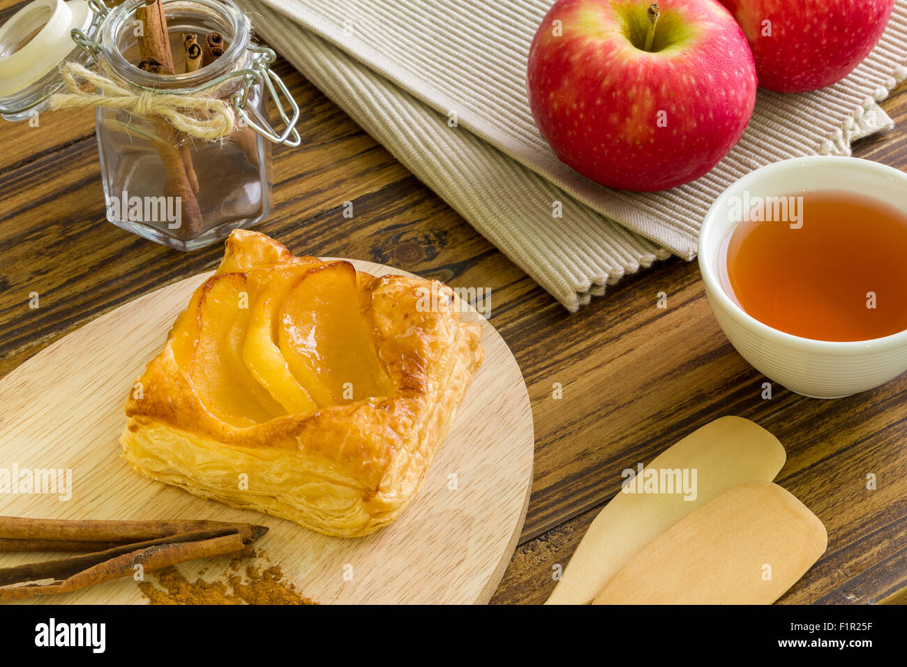 Apple turnover puff pastry for tea break Stock Photo - Alamy