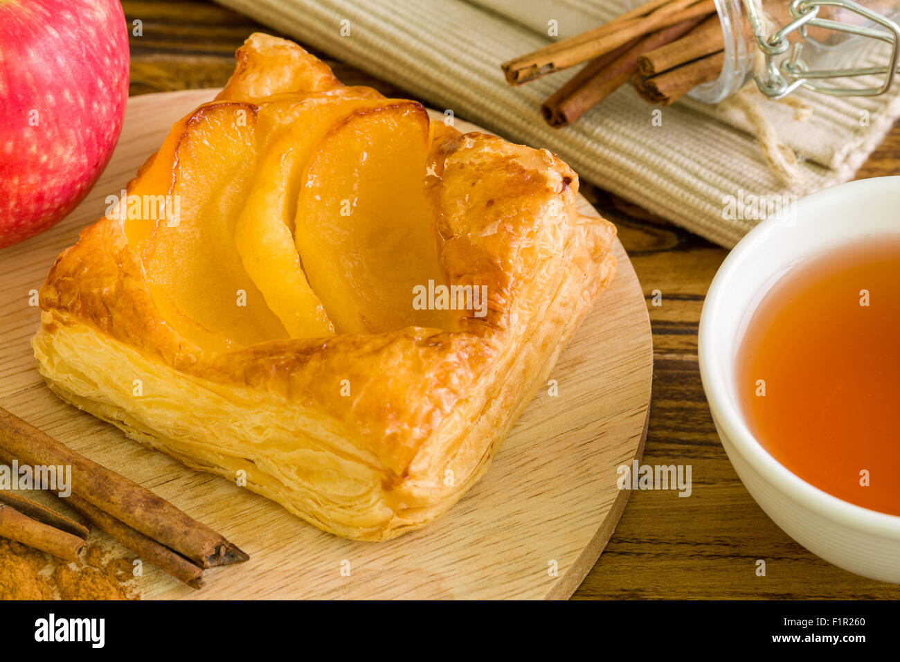 Apple turnover puff pastry for tea break Stock Photo - Alamy
