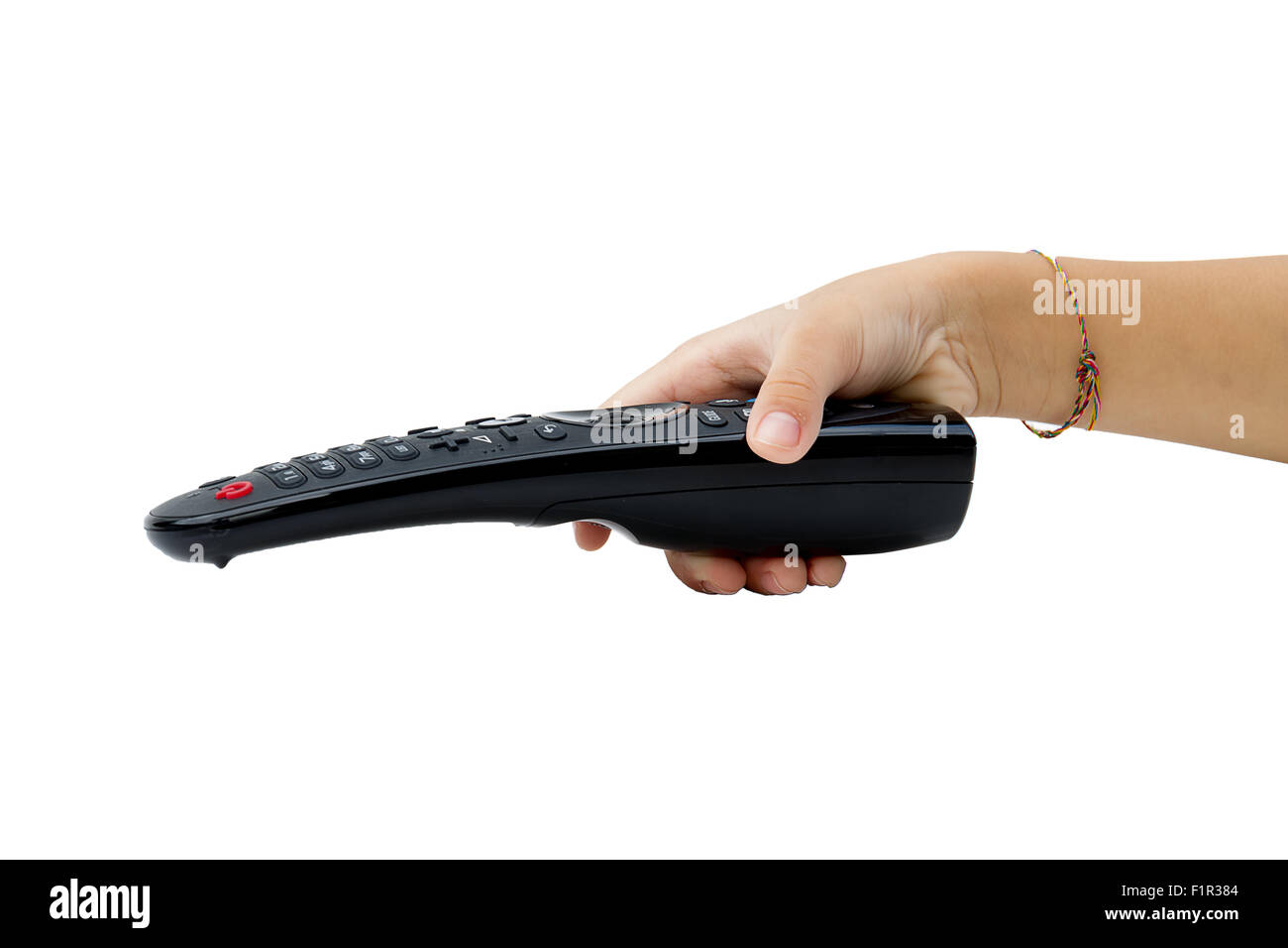 young man hand with remote control isolated on white background Stock ...