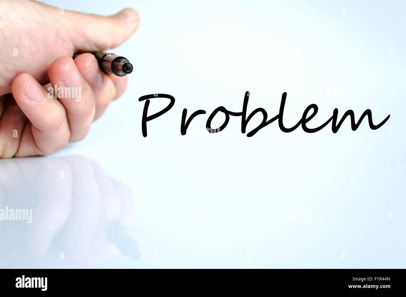 Problem text concept isolated over white background Stock Photo - Alamy