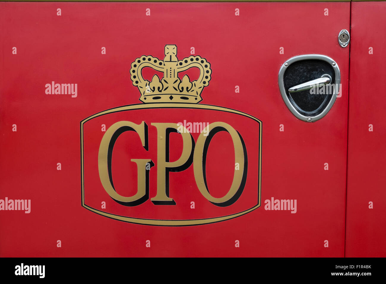 Logo of the General Post Office on the side of a vintage GPO vehicle ...