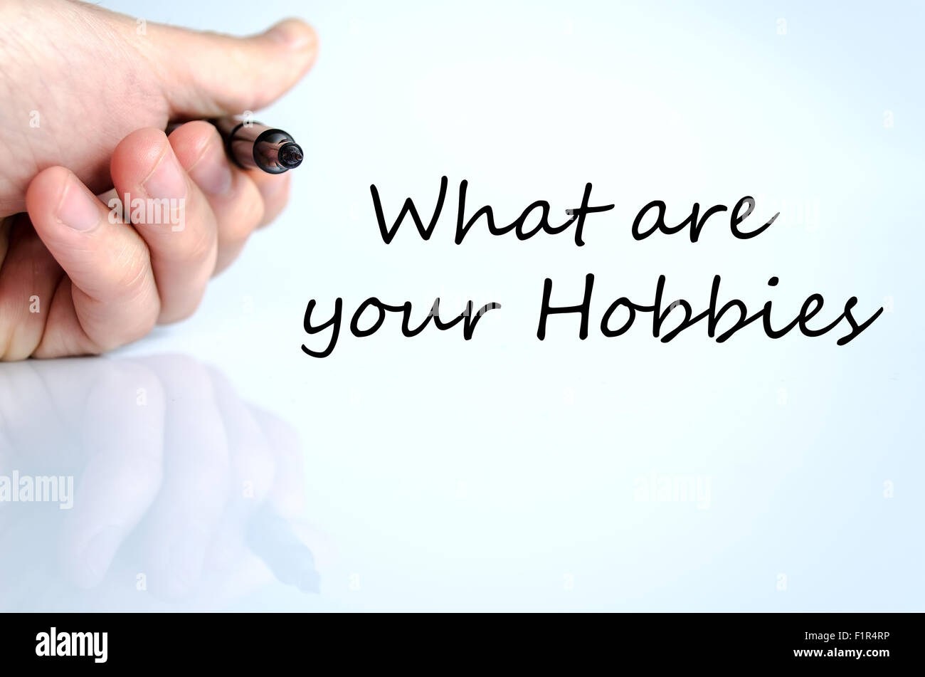 What are your hobbies text concept isolated over white background Stock ...