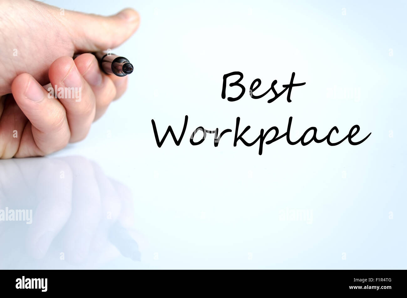 Best workplace text concept isolated over white background Stock Photo ...