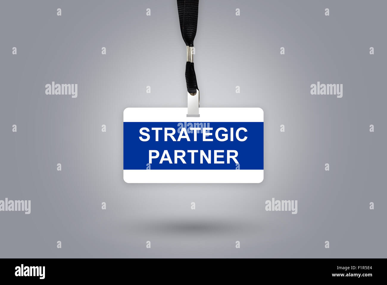 Strategic partner on badge with grey radial gradient background Stock ...