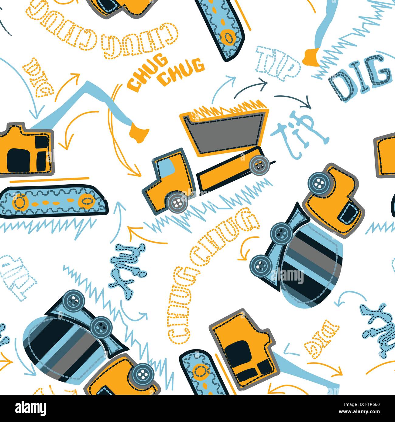 Construction vehicles seamless vector hi-res stock photography and ...