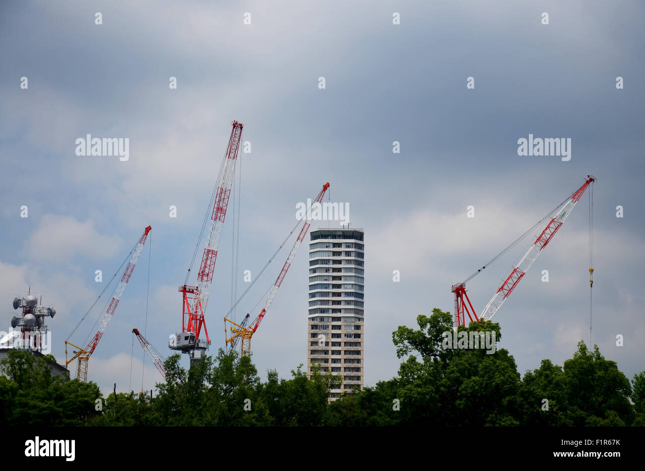 Machinery Construction Site at Osaka city around Osaka castle on July ...