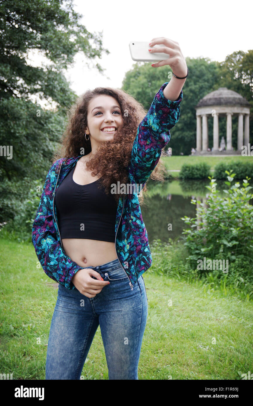 young woman taking selfie Stock Photo - Alamy