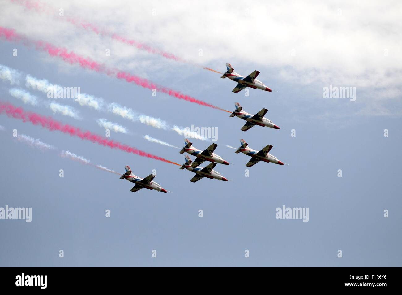 Islamabad. 6th Sep, 2015. Pakistani air force jets fly in formation ...
