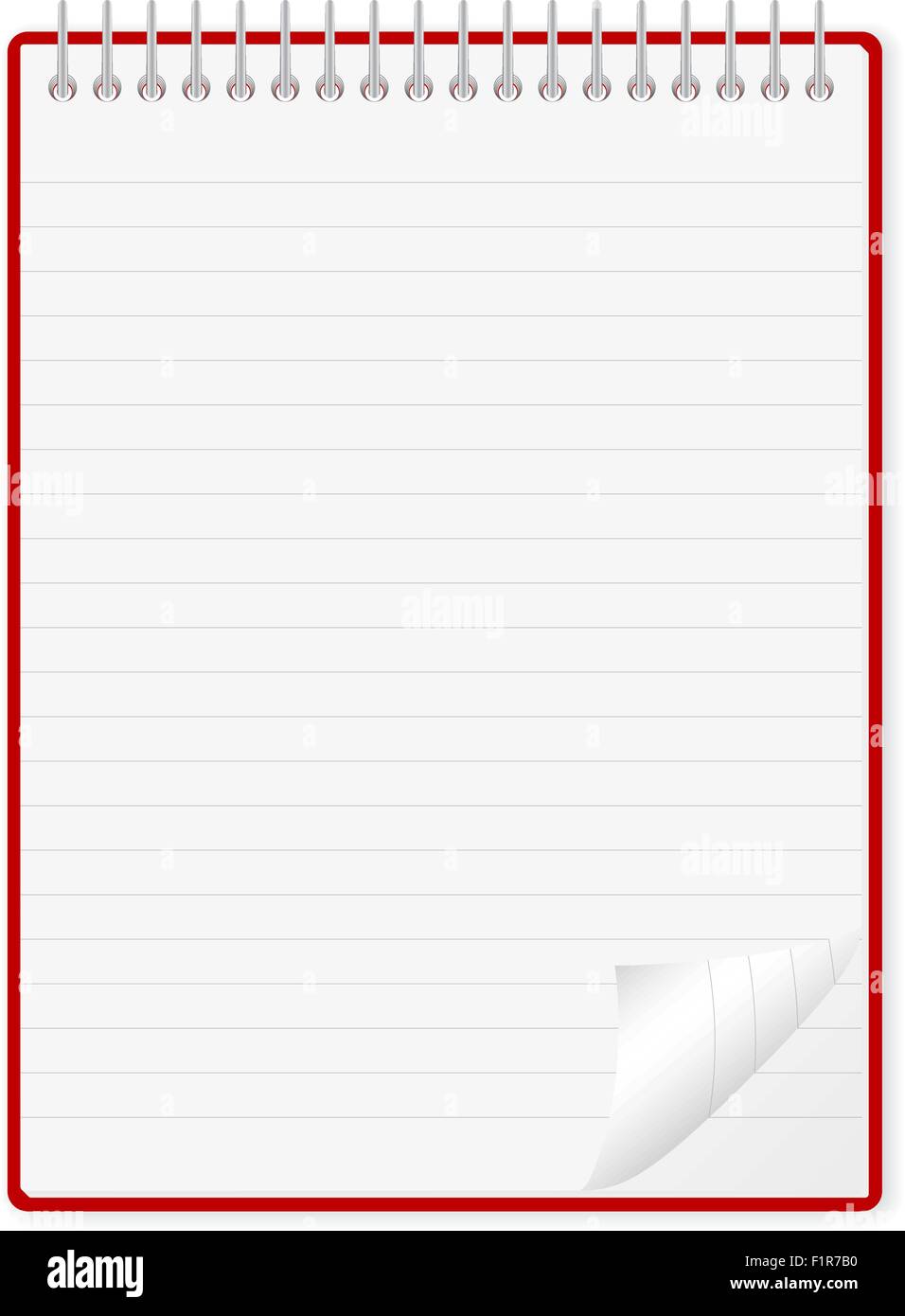 Blank notepad isolated on a white background. Vector illustration Stock ...