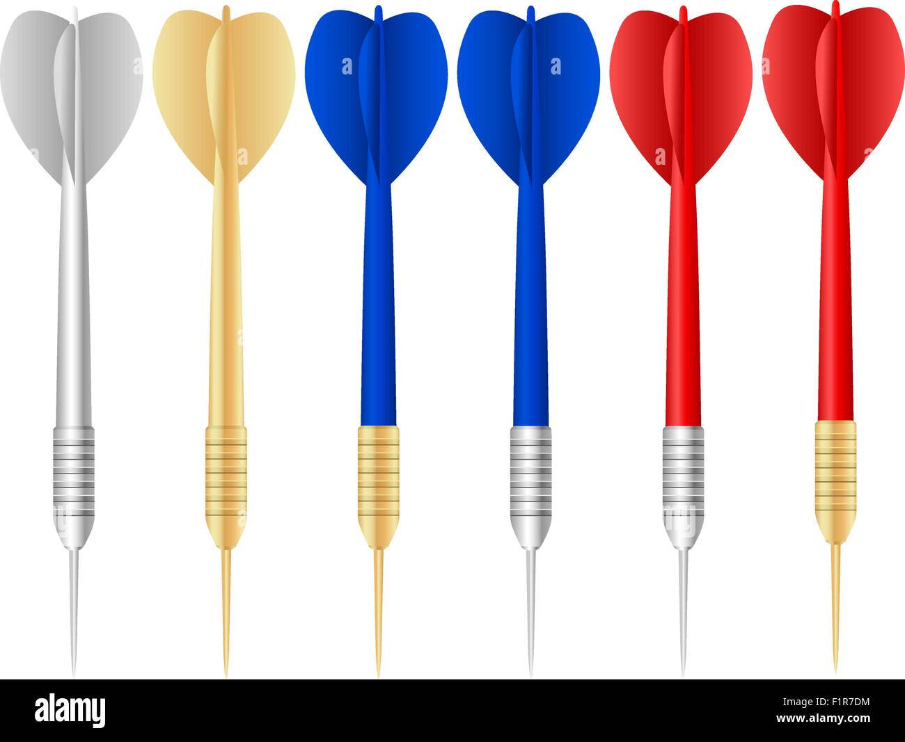 Collection of darts on a white background. Vector illustration Stock ...