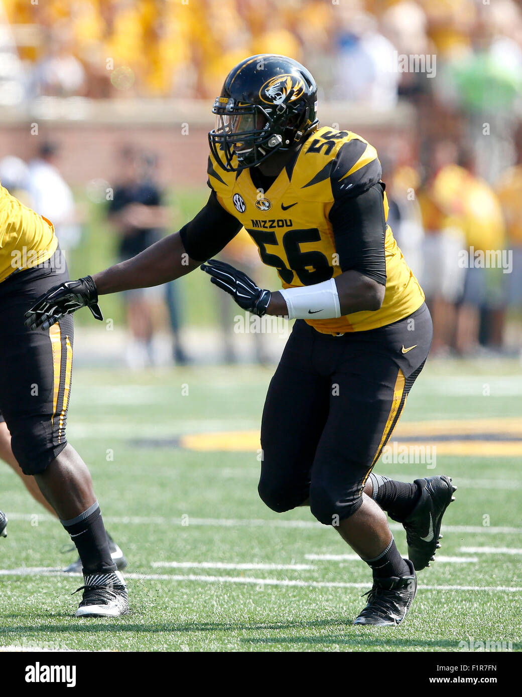Columbia, Montana, USA. 5th September, 2015. Missouri Tigers defensive ...