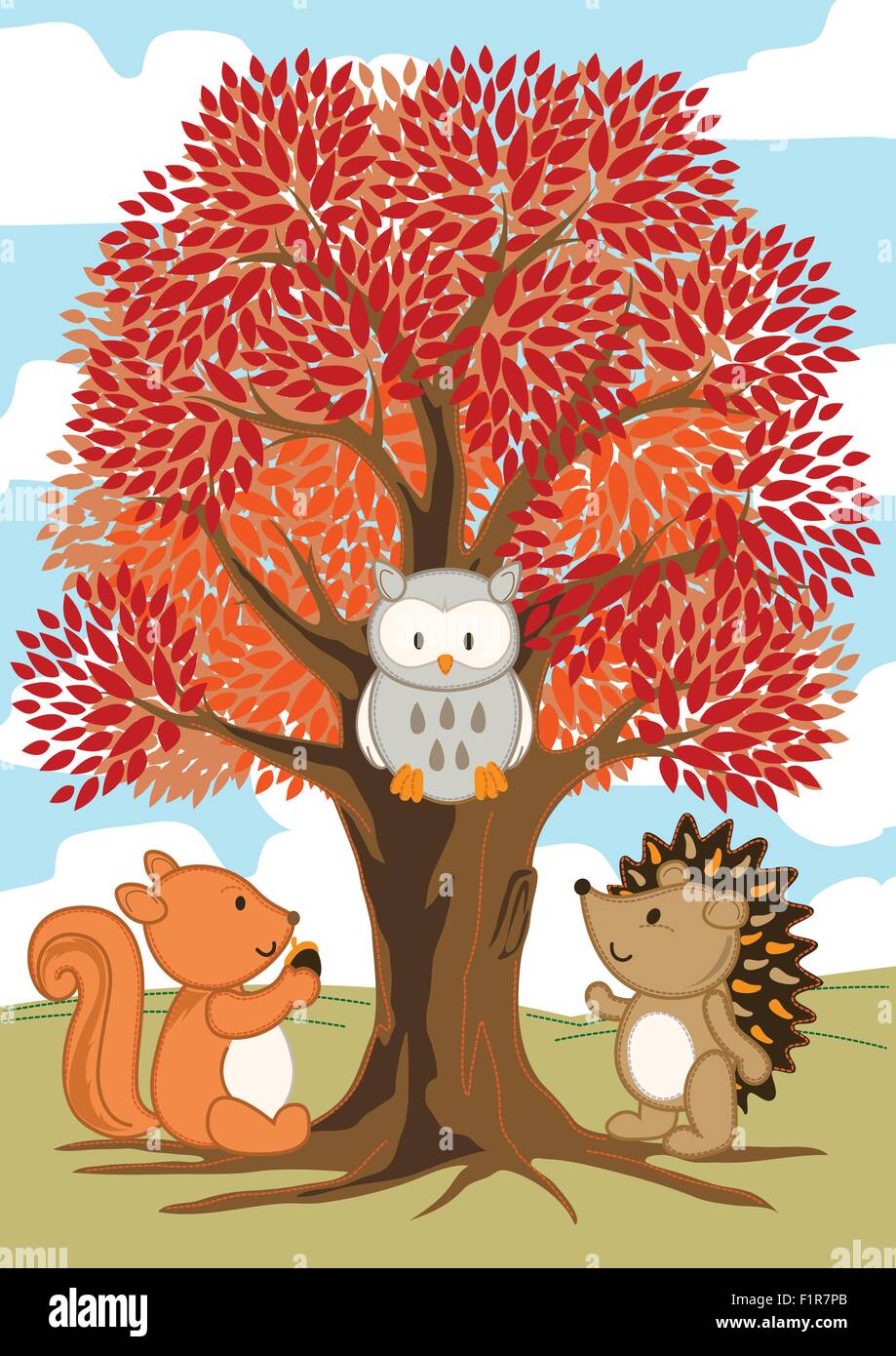 Children drawing orange tree under hi-res stock photography and images ...