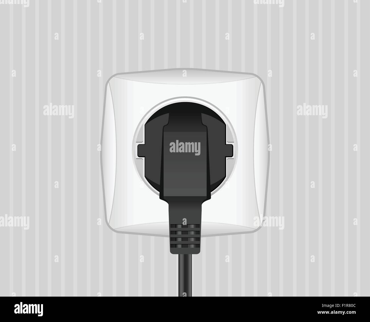 Electric plug and socket on a wall. Vector illustration Stock Vector ...