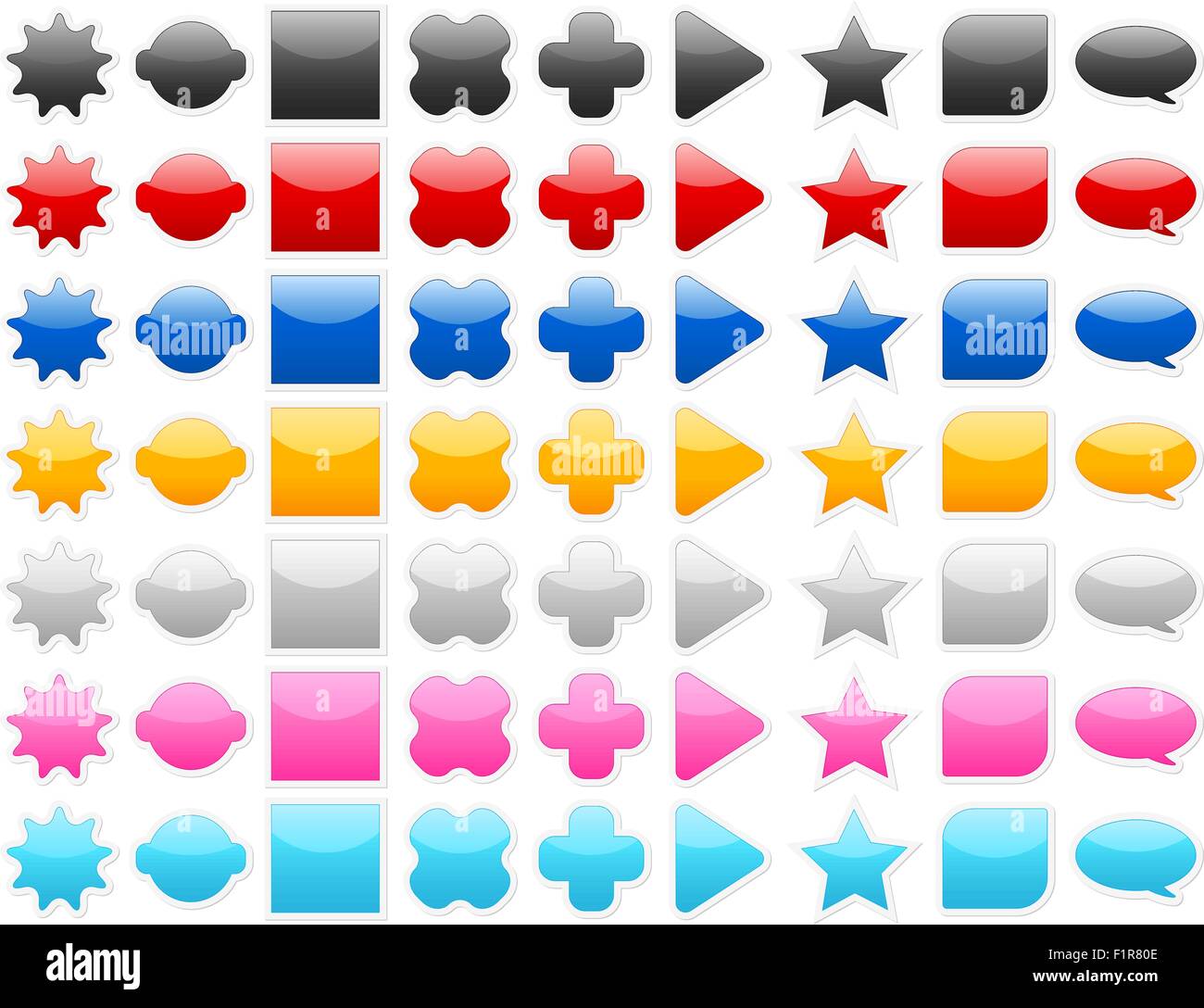 Different shapes and color empty icon. Vector illustration Stock Vector ...
