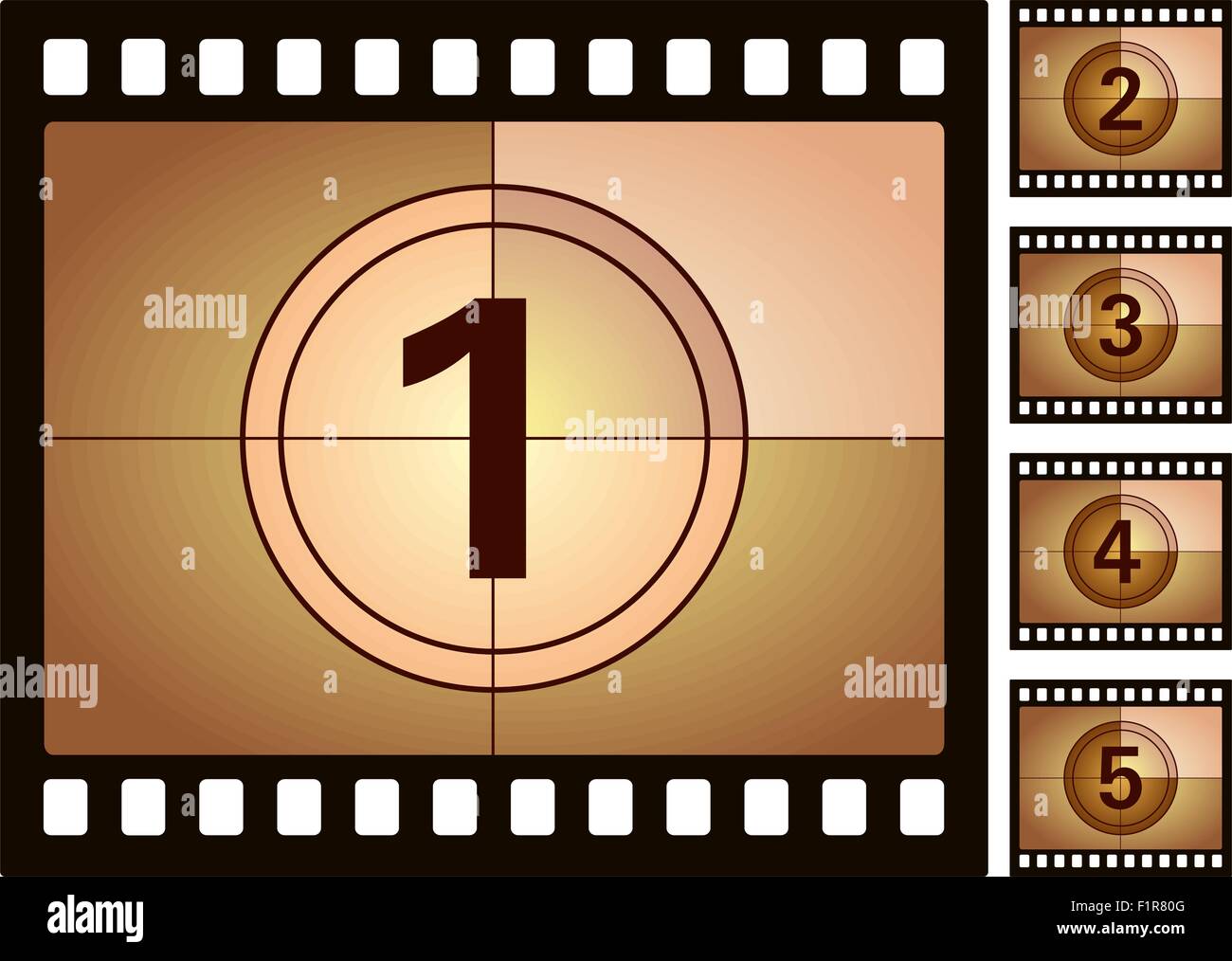 Film countdown isolated on a white background. Vector illustration ...