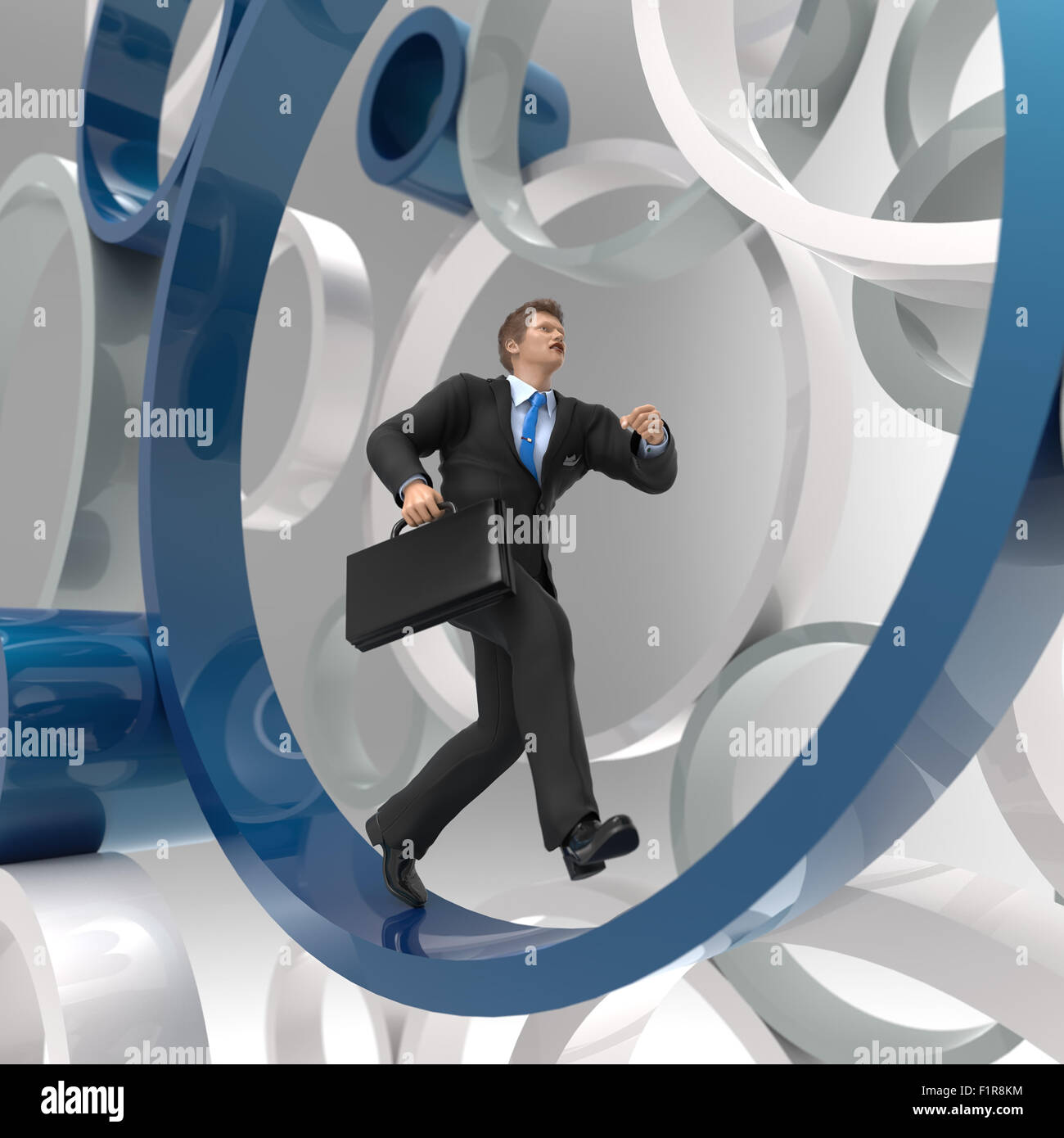 businessman running in the circle Stock Photo - Alamy